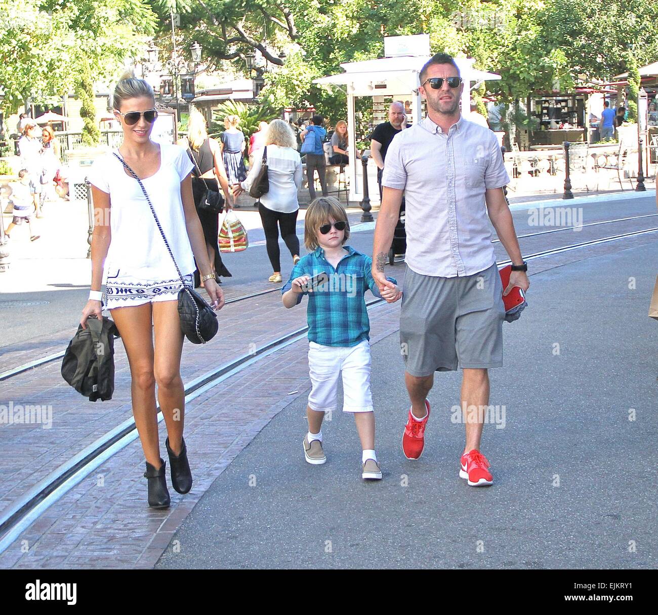 LA Galaxy captain, Robbie Keane with Claudine Palmer with their son ...