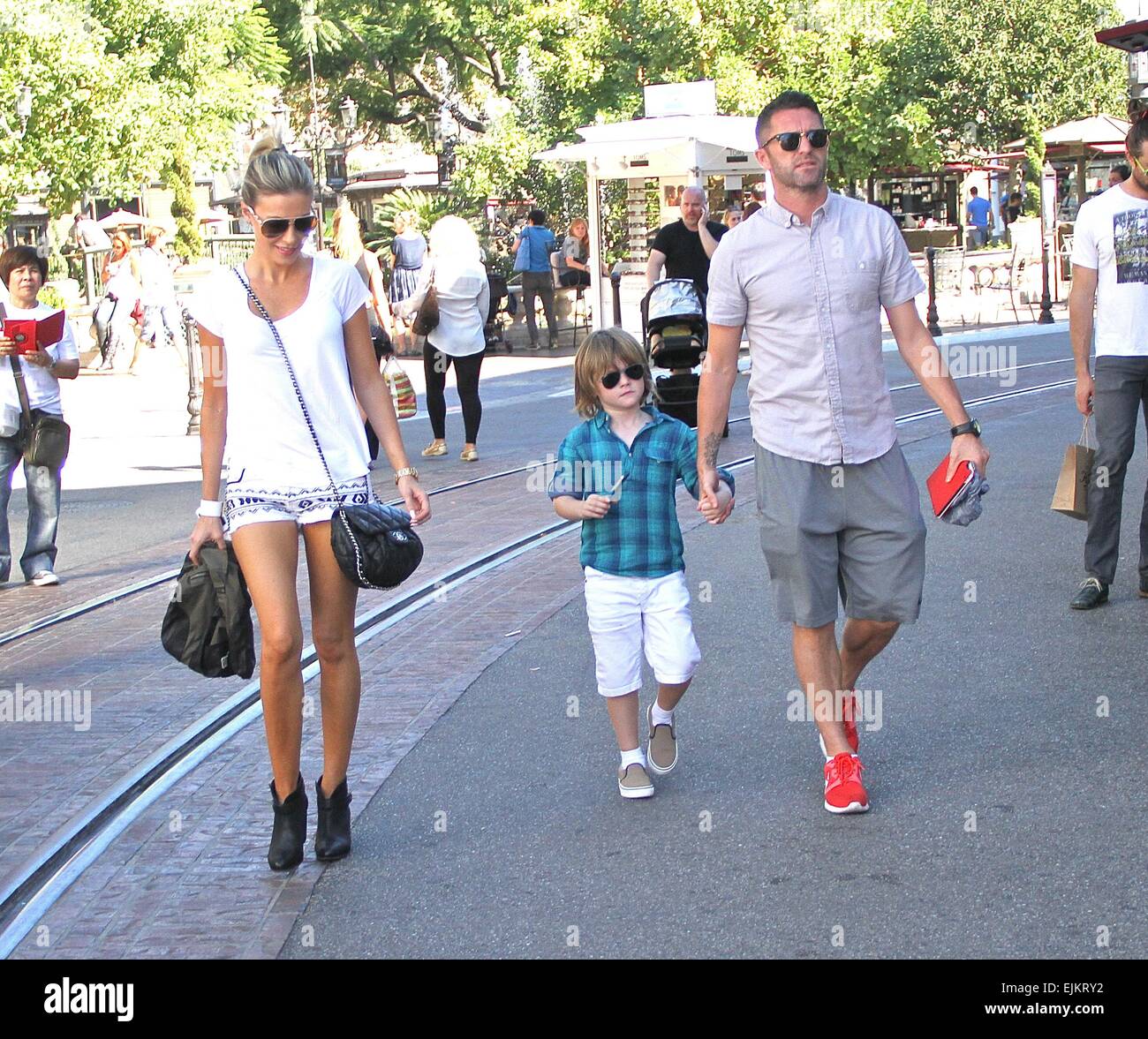 LA Galaxy captain, Robbie Keane with Claudine Palmer with their son ...