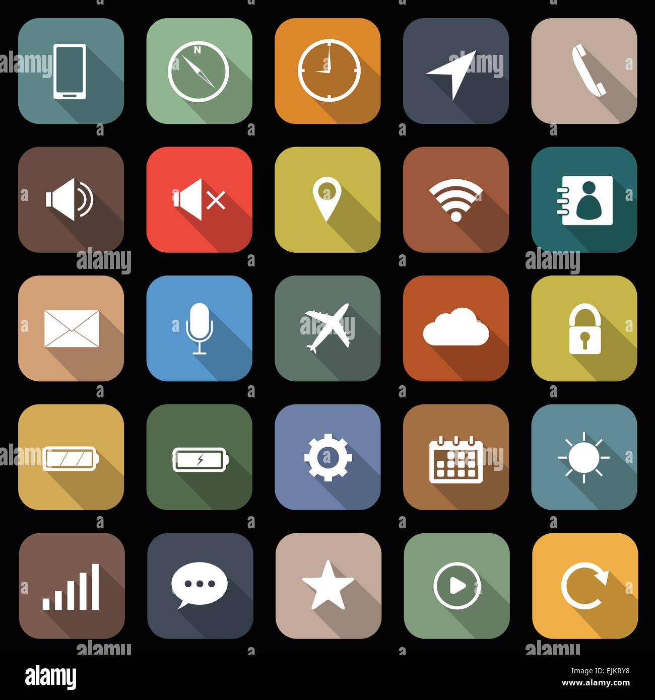 Mobile options flat white Stock Vector Images - Alamy