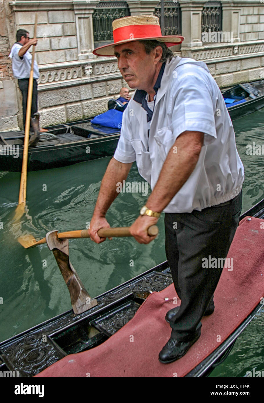 Venice, Province of Venice, ITALY. 6th Oct, 2004. A gondolier, wearing ...