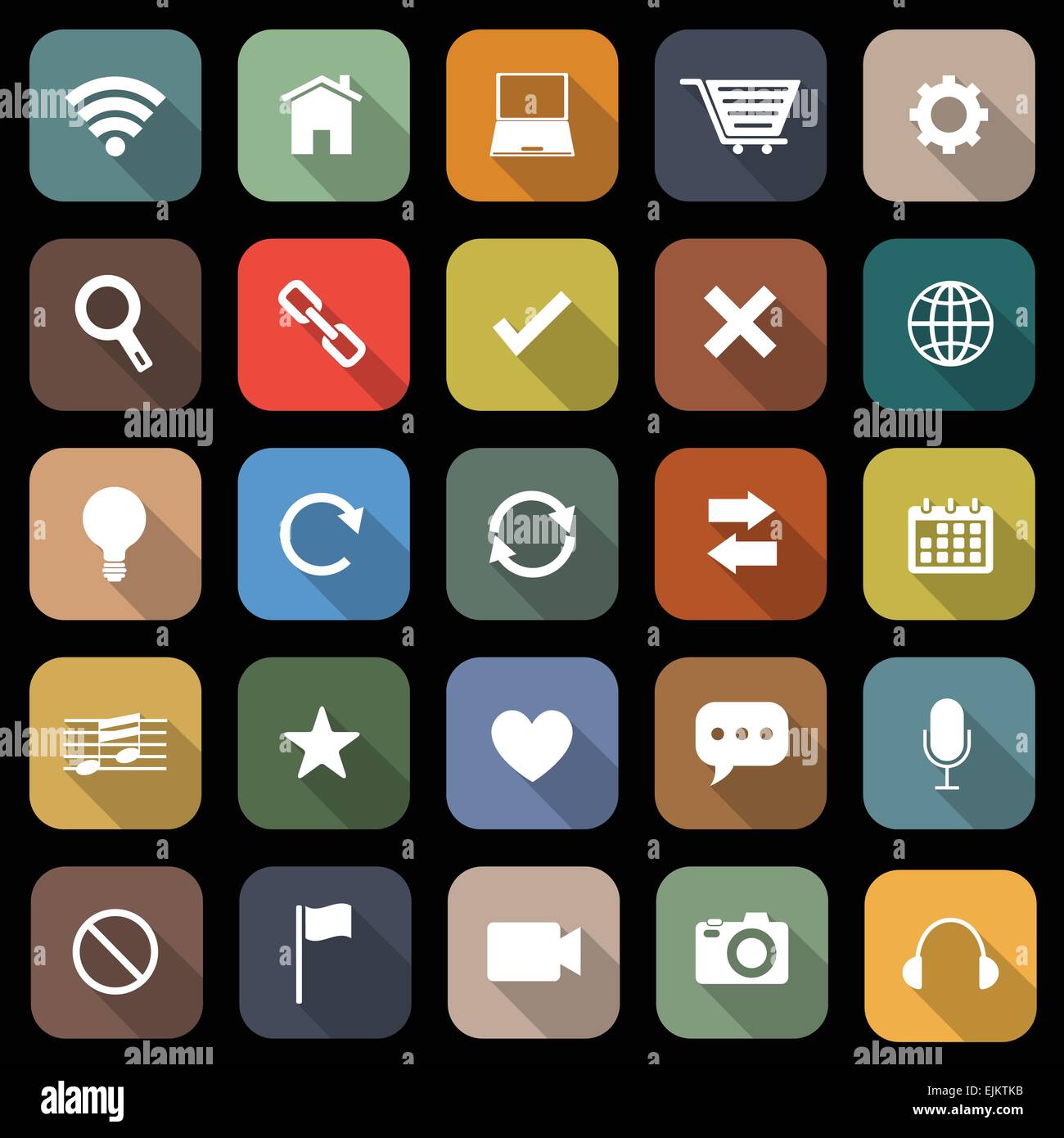 Web flat icons with long shadow, stock vector Stock Vector Image & Art ...