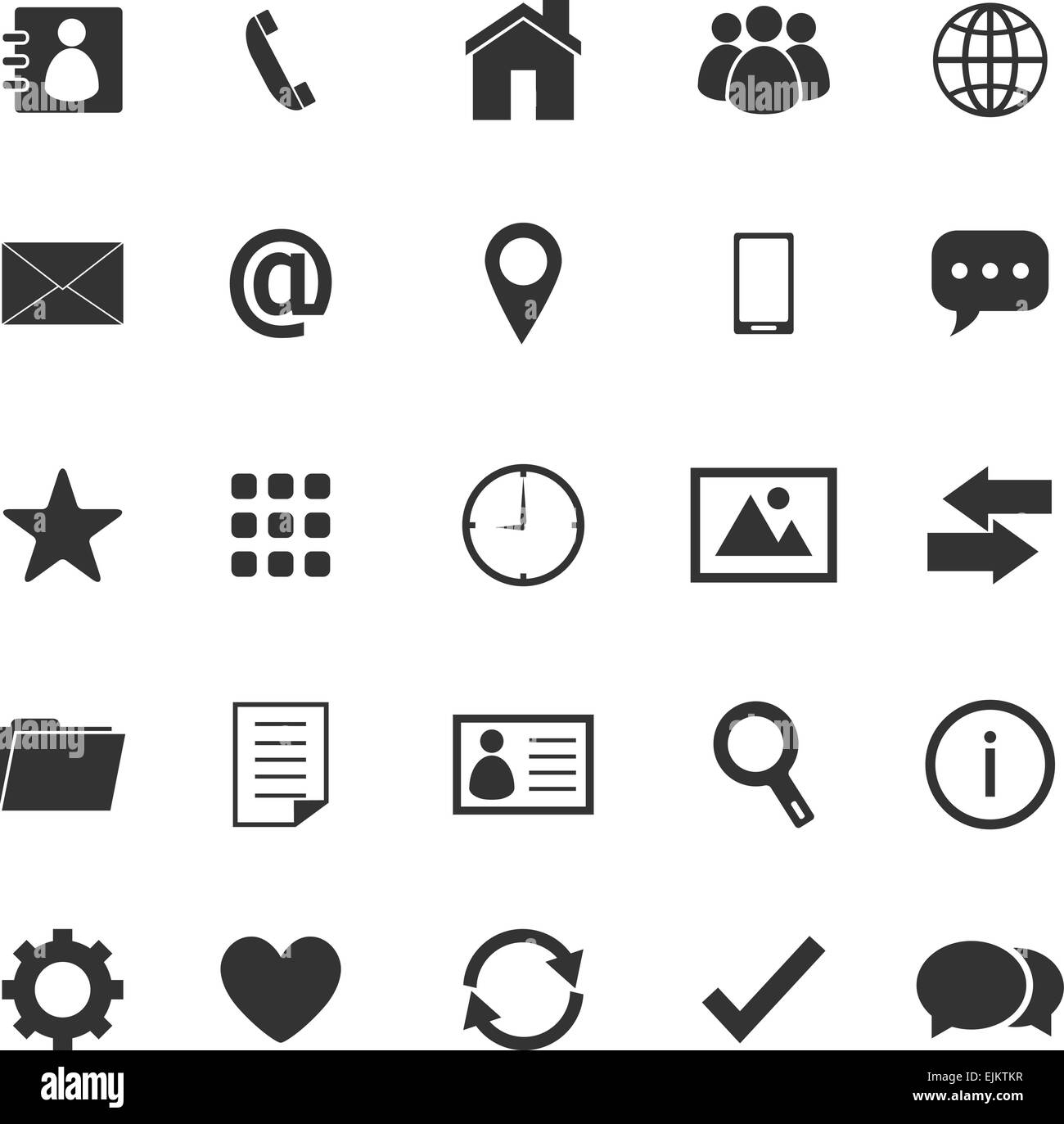 Contact icons on white background, stock vector Stock Vector Image ...