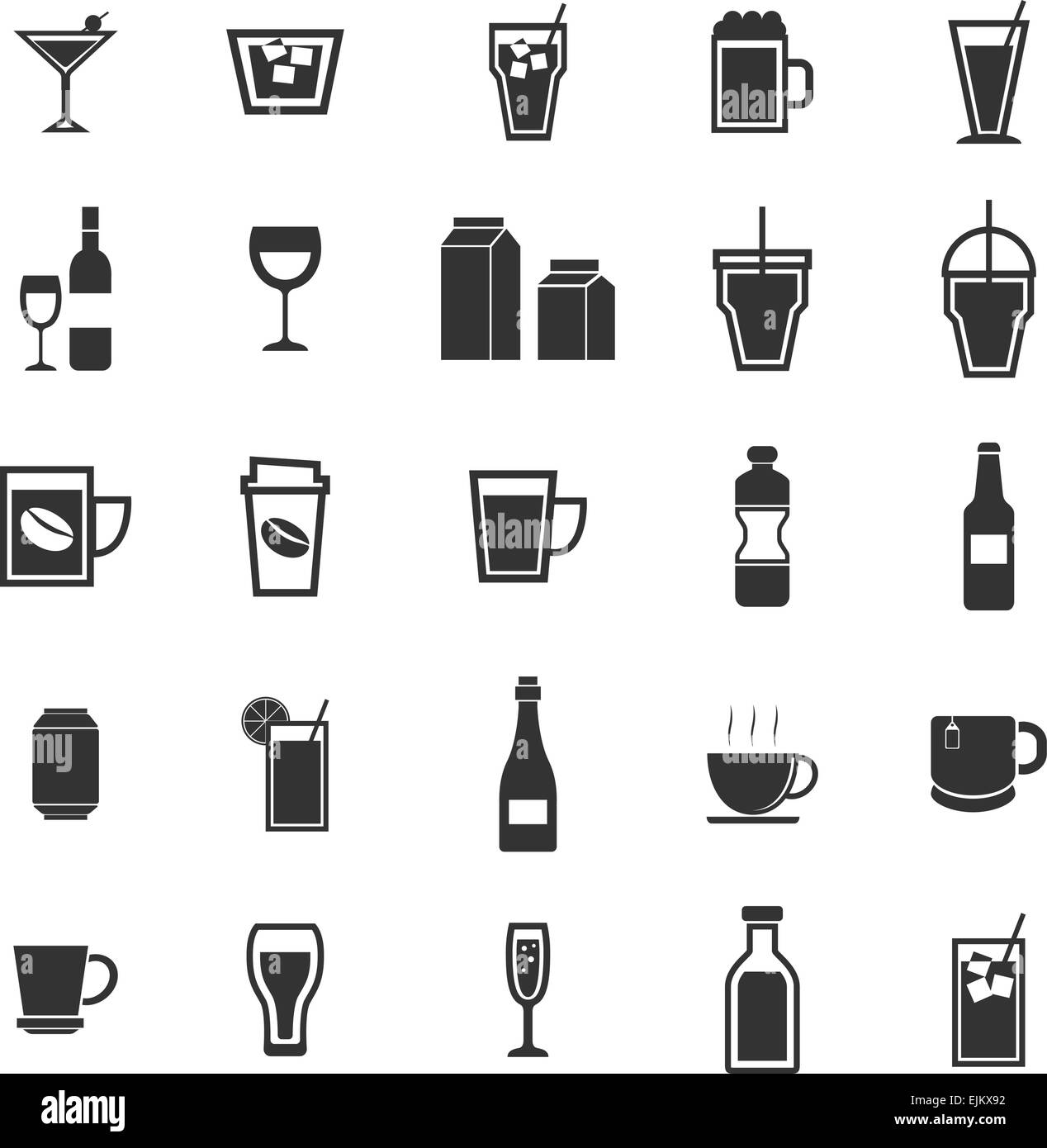 Drink icons on white background, stock vector Stock Vector Image & Art ...
