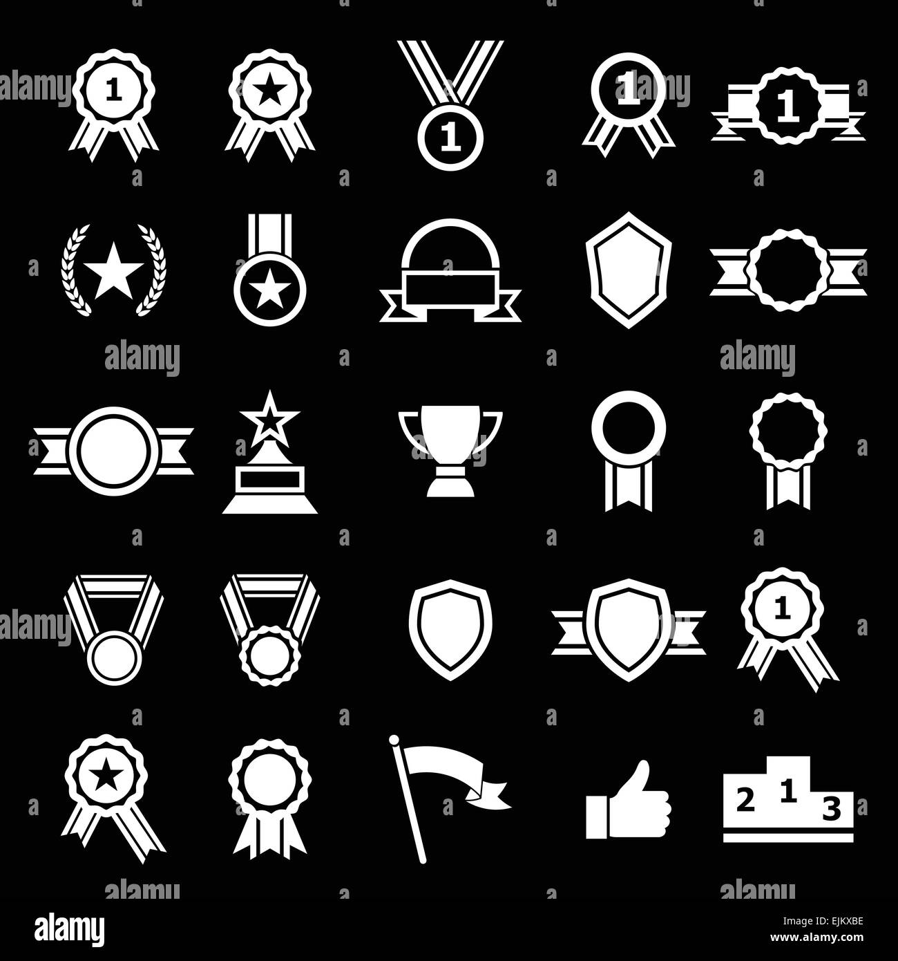 Award icons on black background, stock vector Stock Vector Image & Art ...