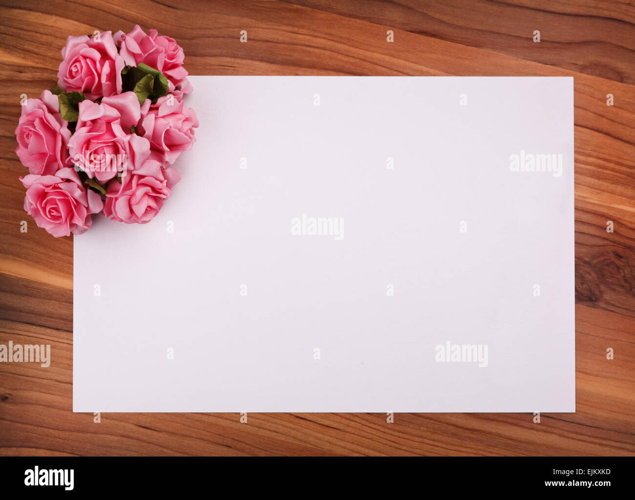 blank card with flowers Stock Photo - Alamy