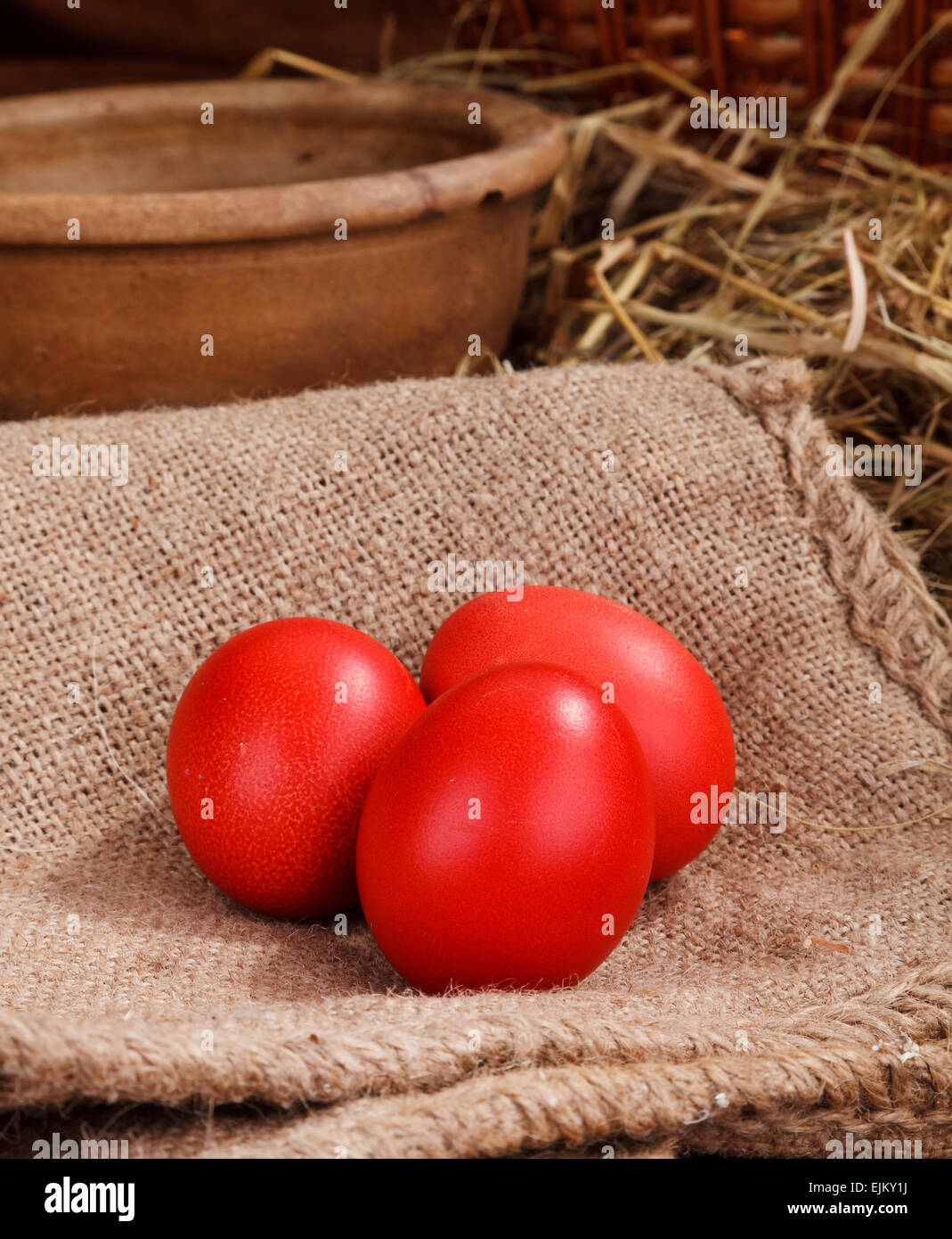 red easter eggs Stock Photo - Alamy