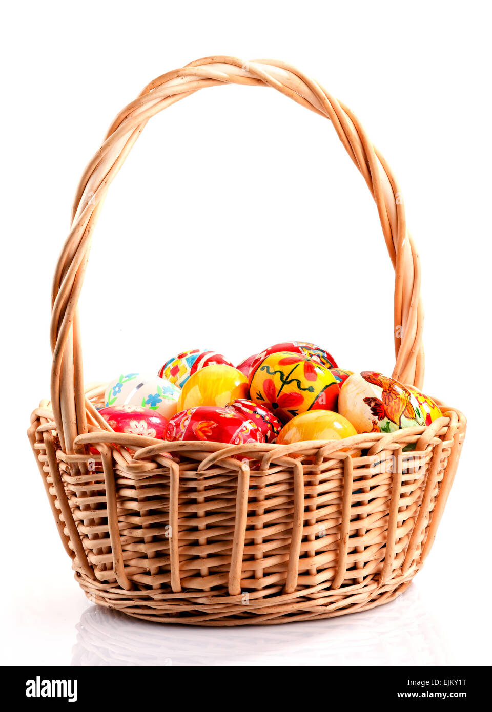 Easter basket with eggs Stock Photo - Alamy