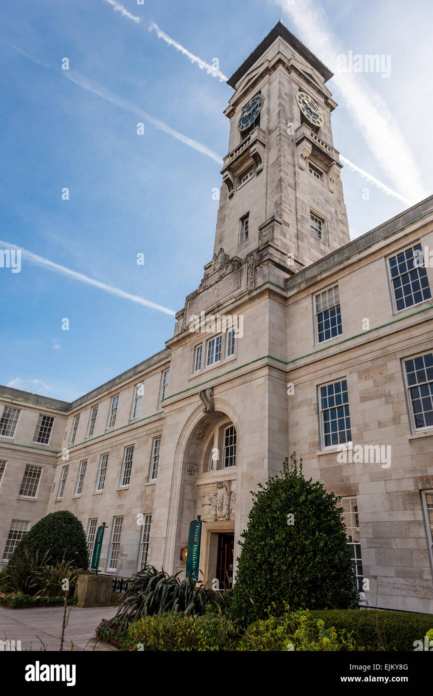 The clock tower above the Trent Building, Nottingham University Stock ...