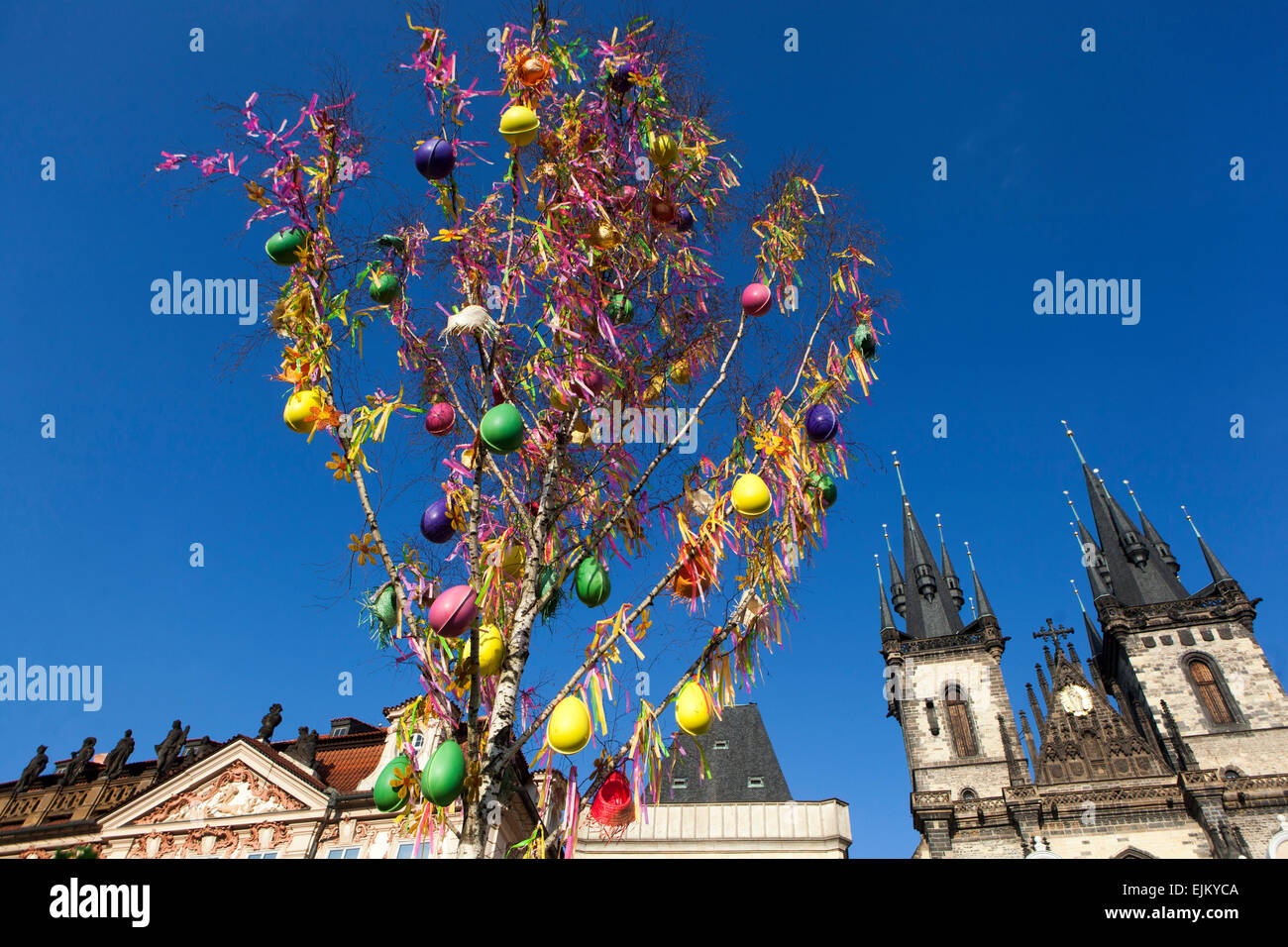 A colorfully decorated tree, Easter, traditions, holidays, Old Town ...