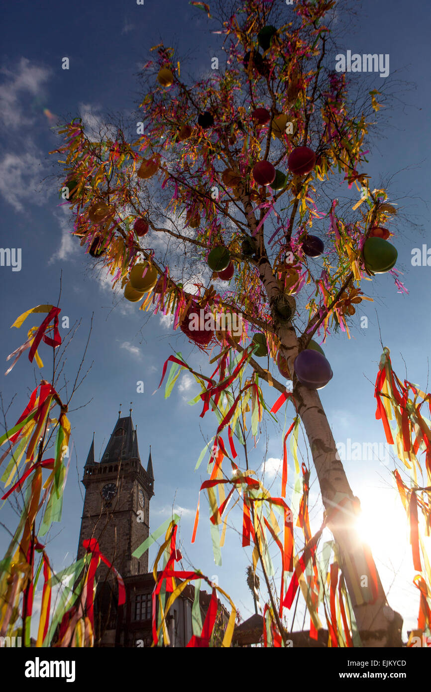 A colorfully decorated tree, Easter, traditions, holidays, Old Town ...