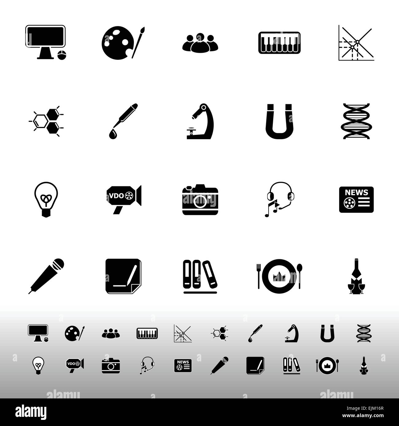 General learning icons on white background, stock vector Stock Vector ...