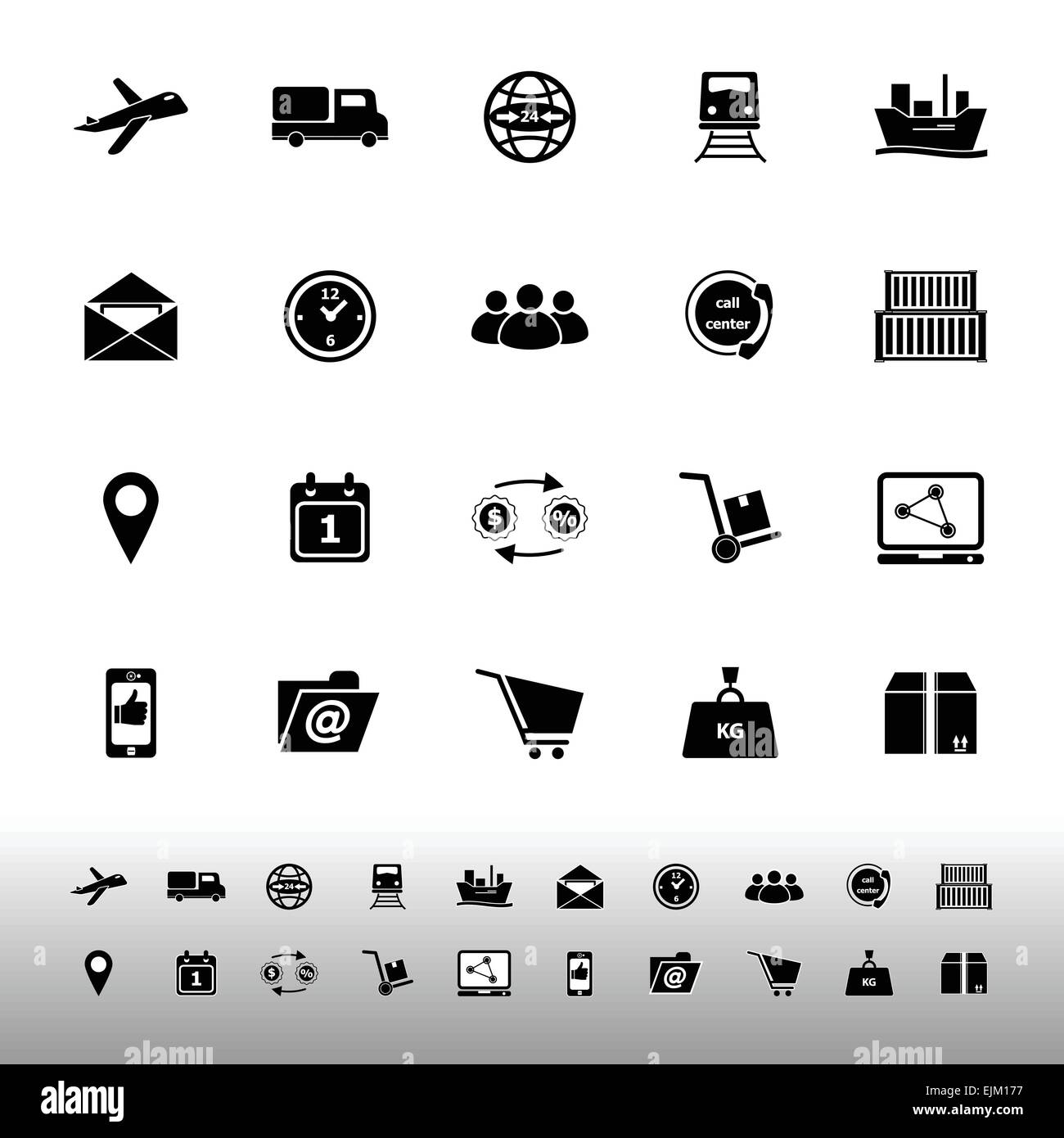 Logistic icons on white background, stock vector Stock Vector Image ...