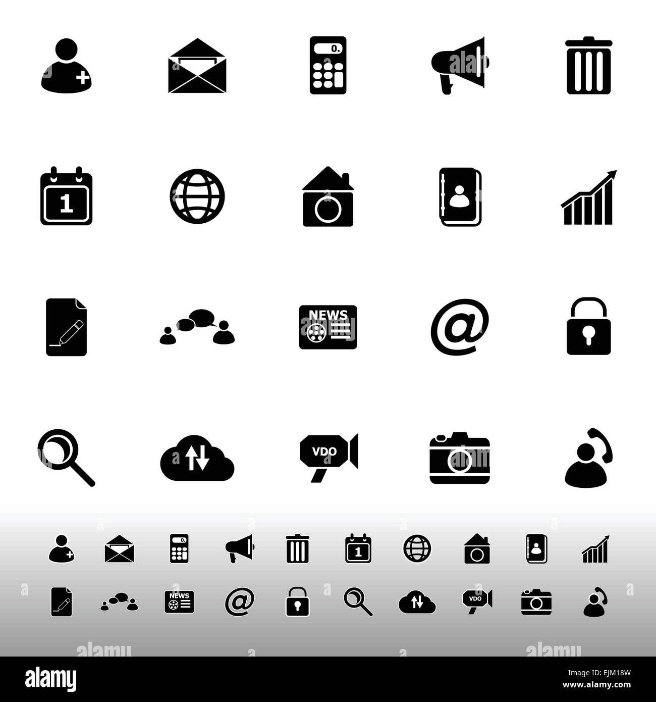 Mobile phone icons on white background, stock vector Stock Vector Image ...