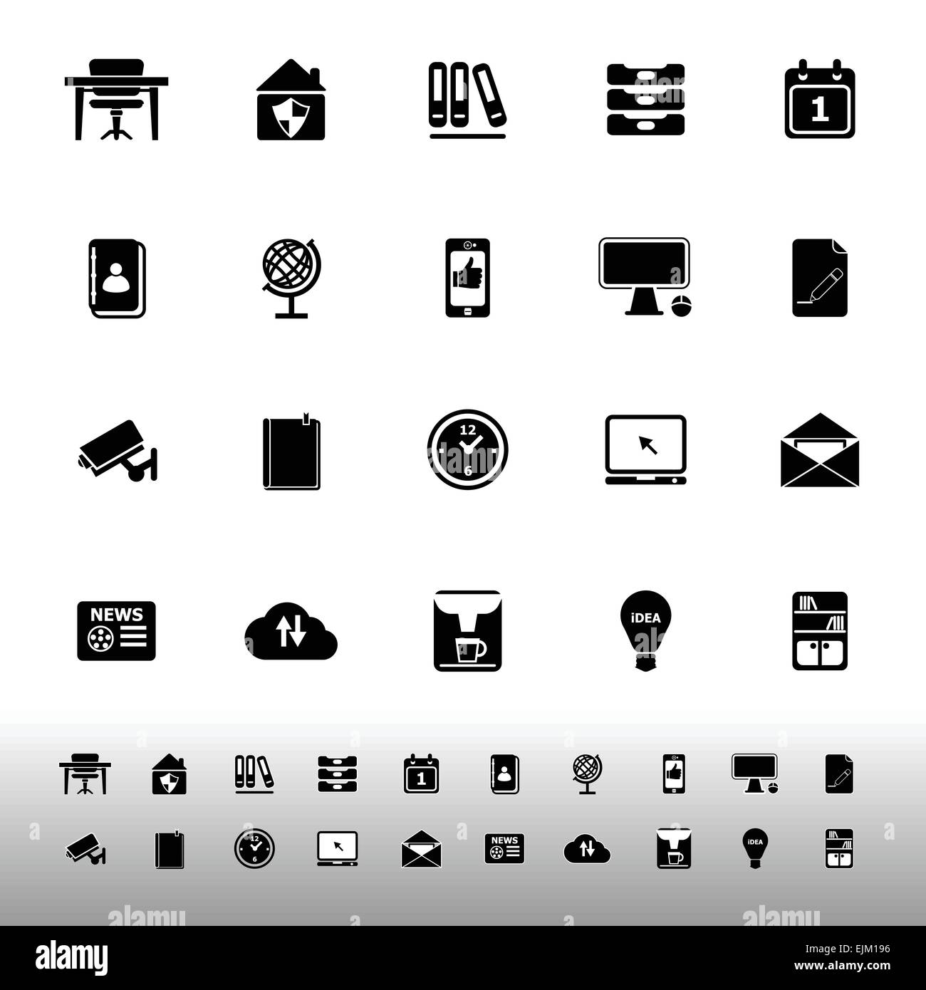 Home office icons on white background, stock vector Stock Vector Image ...