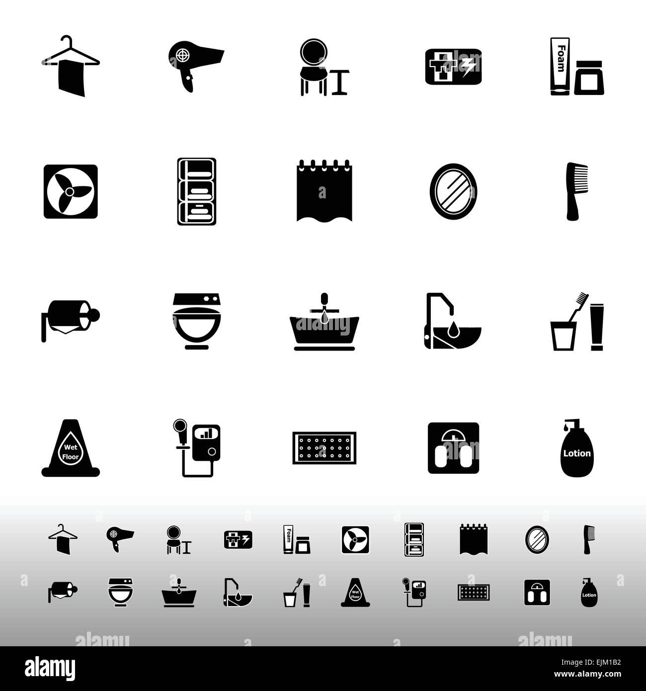 Bathroom icons on white background, stock vector Stock Vector Image ...