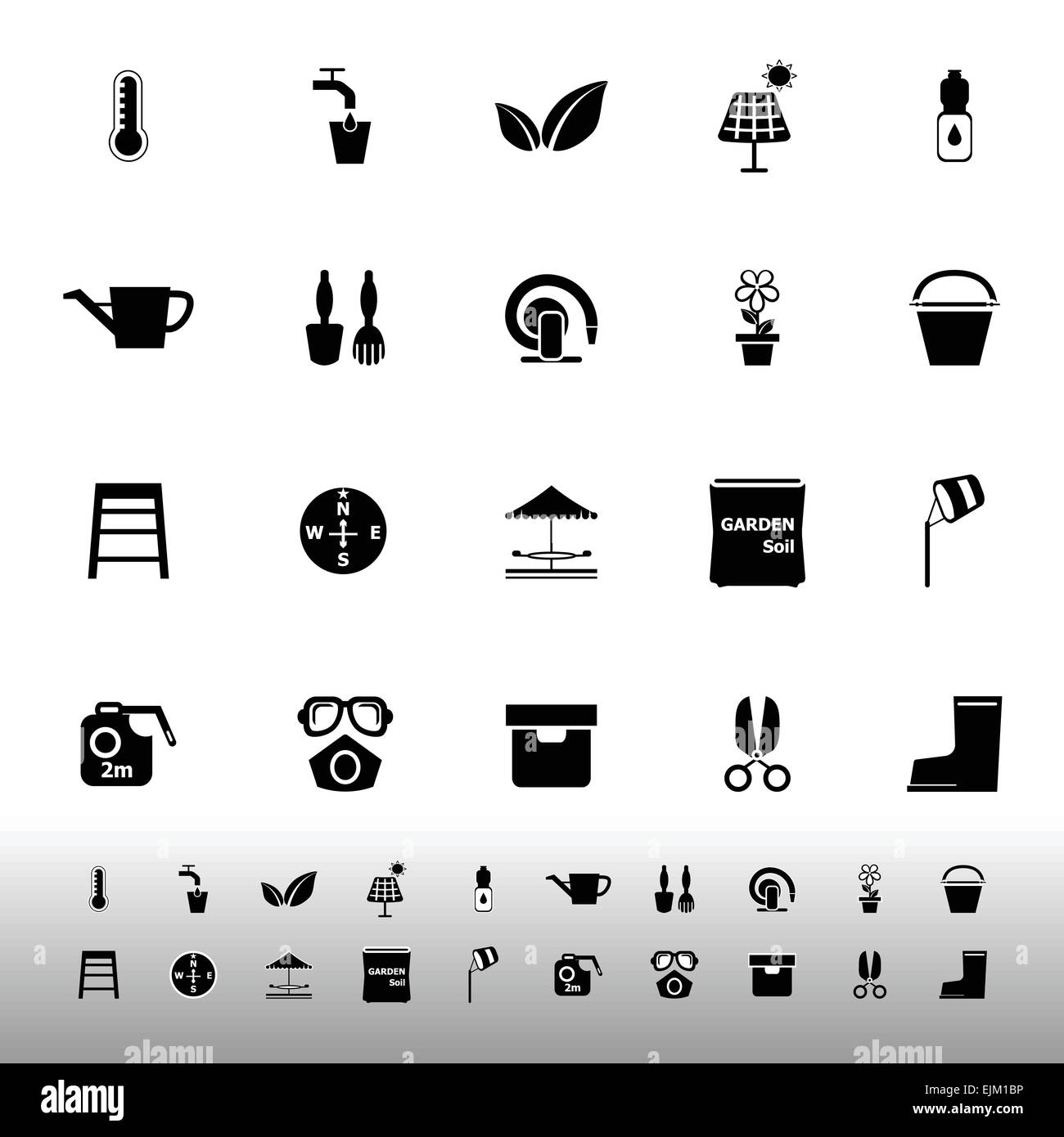 Home garden icons on white background, stock vector Stock Vector Image ...