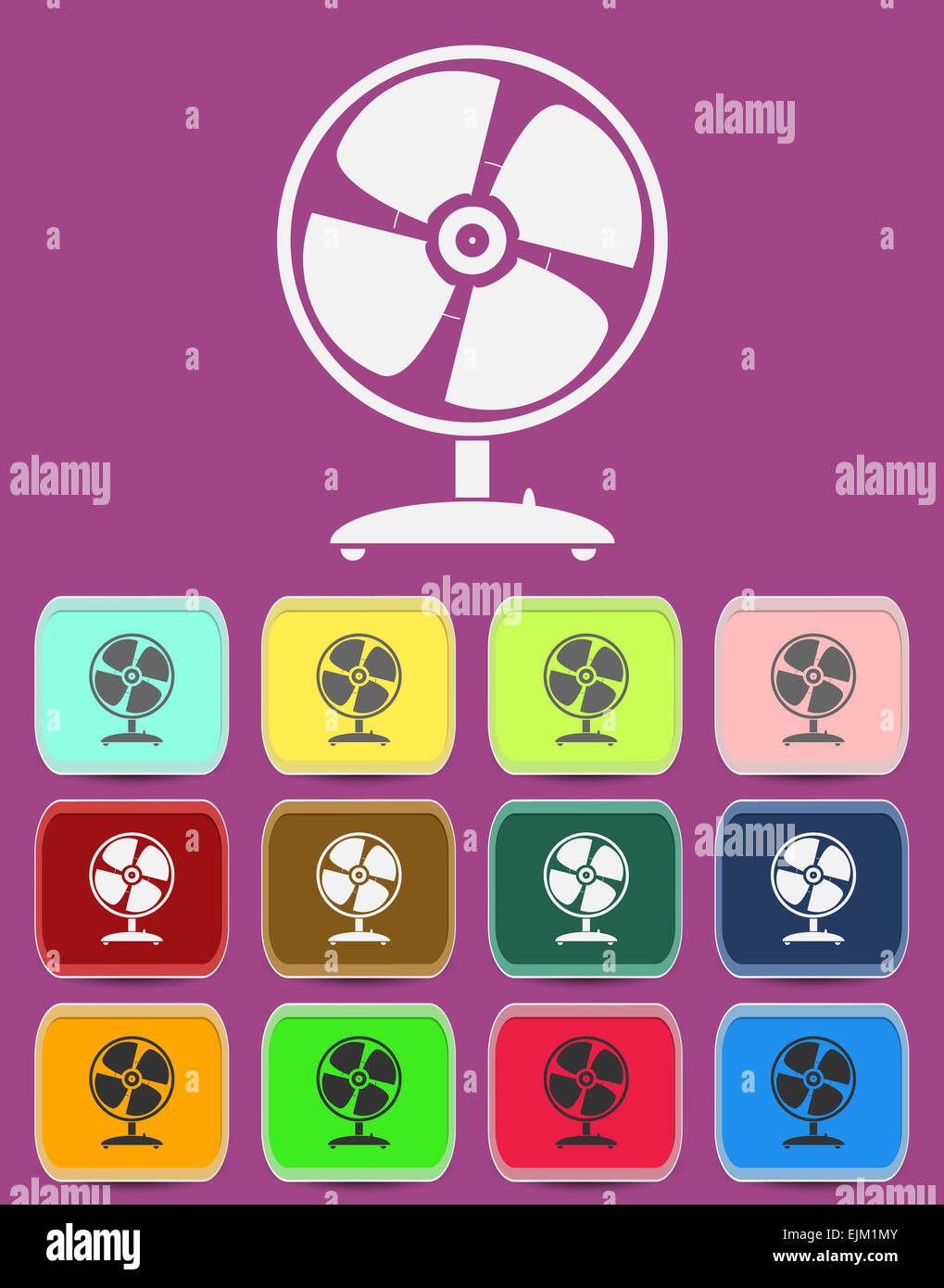 Fan Vector icon with color variations, vector Stock Photo - Alamy