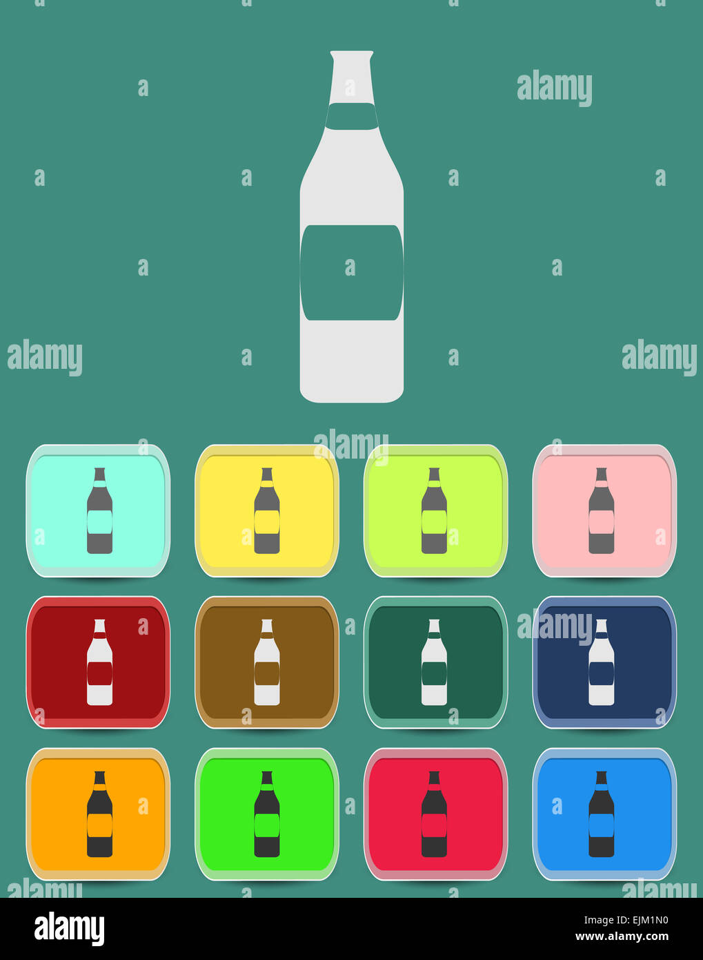 Wine bottle icon with color variations, vector Stock Photo - Alamy