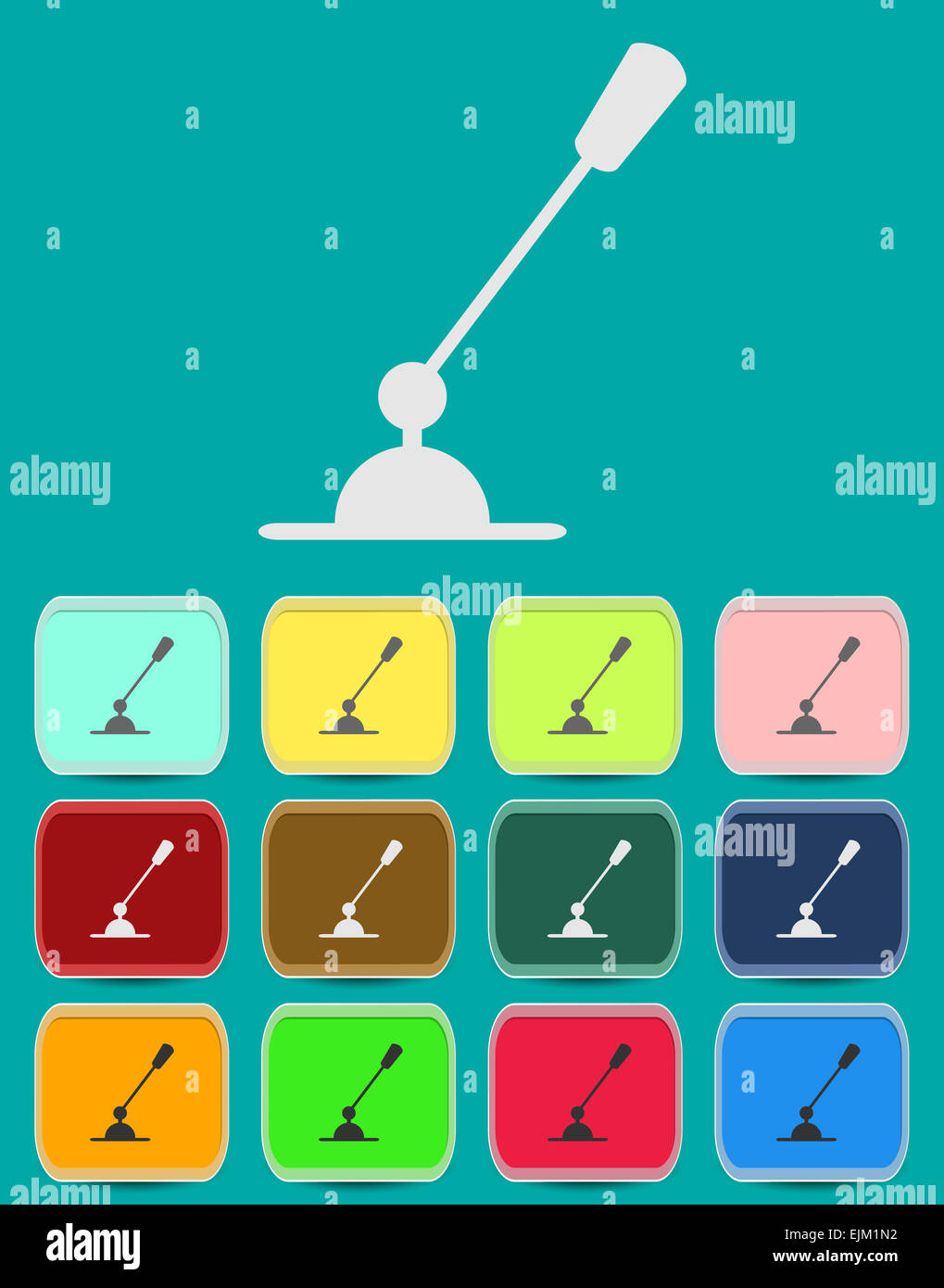 Microphone Icon with color variations, vector Stock Photo - Alamy