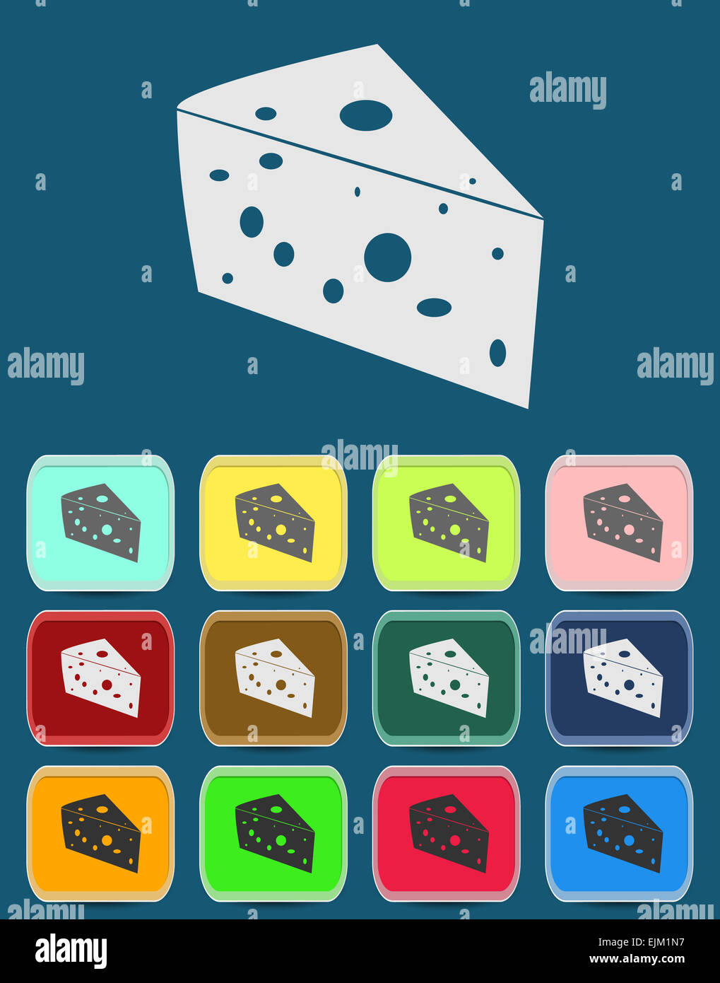 Cheese Icon with color variations, vector Stock Photo - Alamy