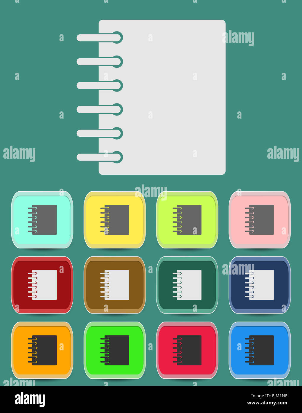 Ring binder calendar notepad - Vector icon Stock Photo - Alamy