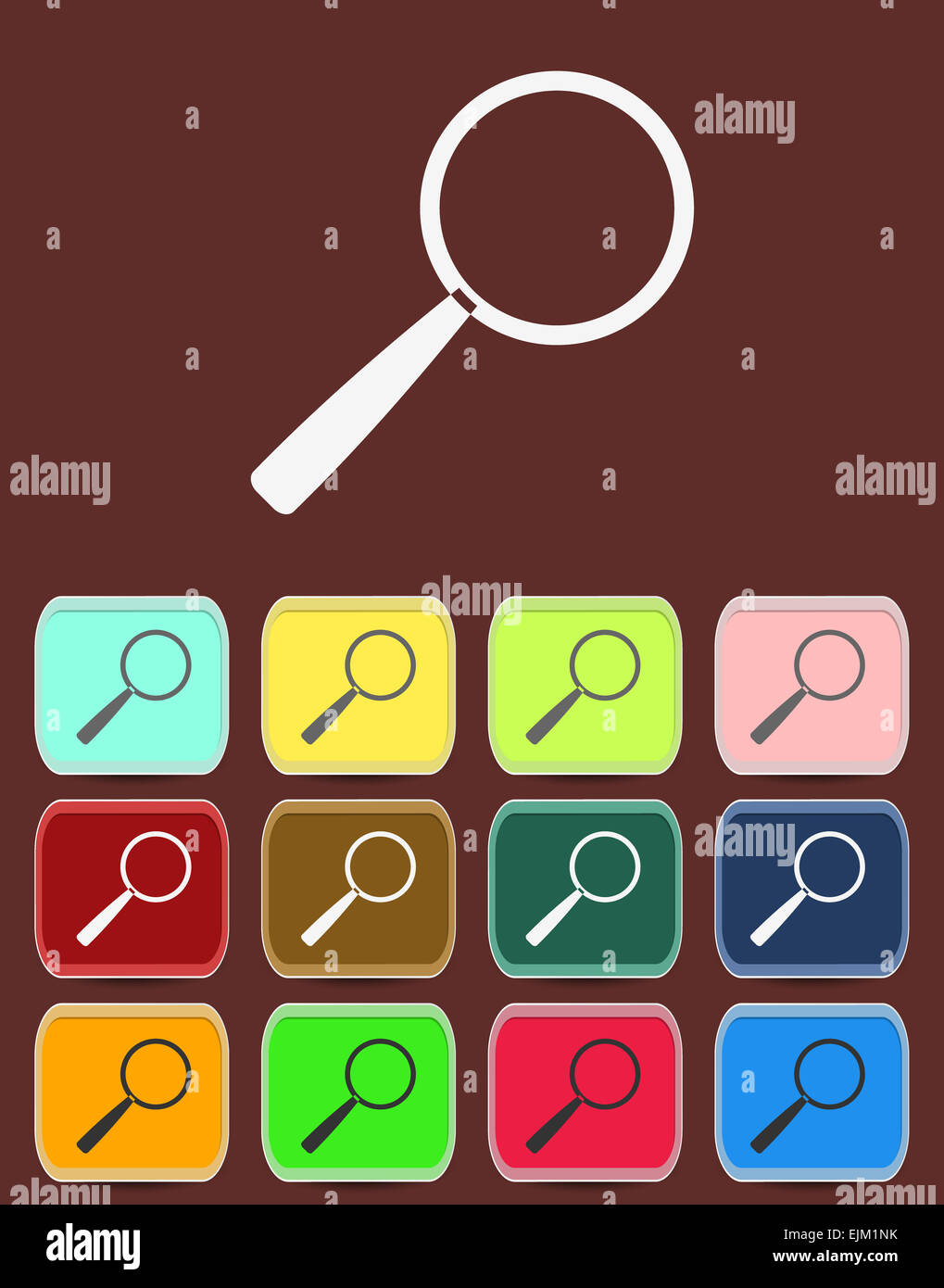 Search Icon with color variations, vector Stock Photo - Alamy