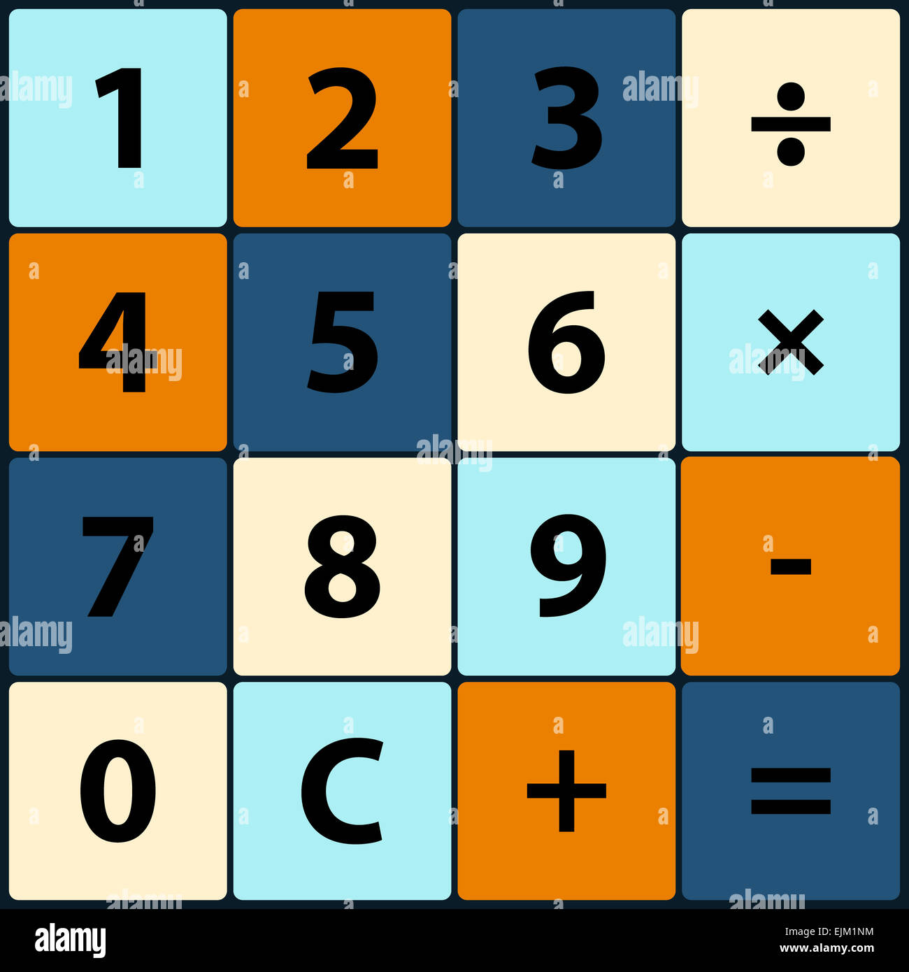 Flat icons in a square calculator Stock Photo - Alamy