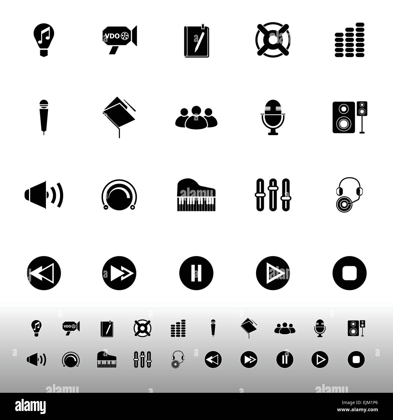 Music icons on white background, stock vector Stock Vector Image & Art ...