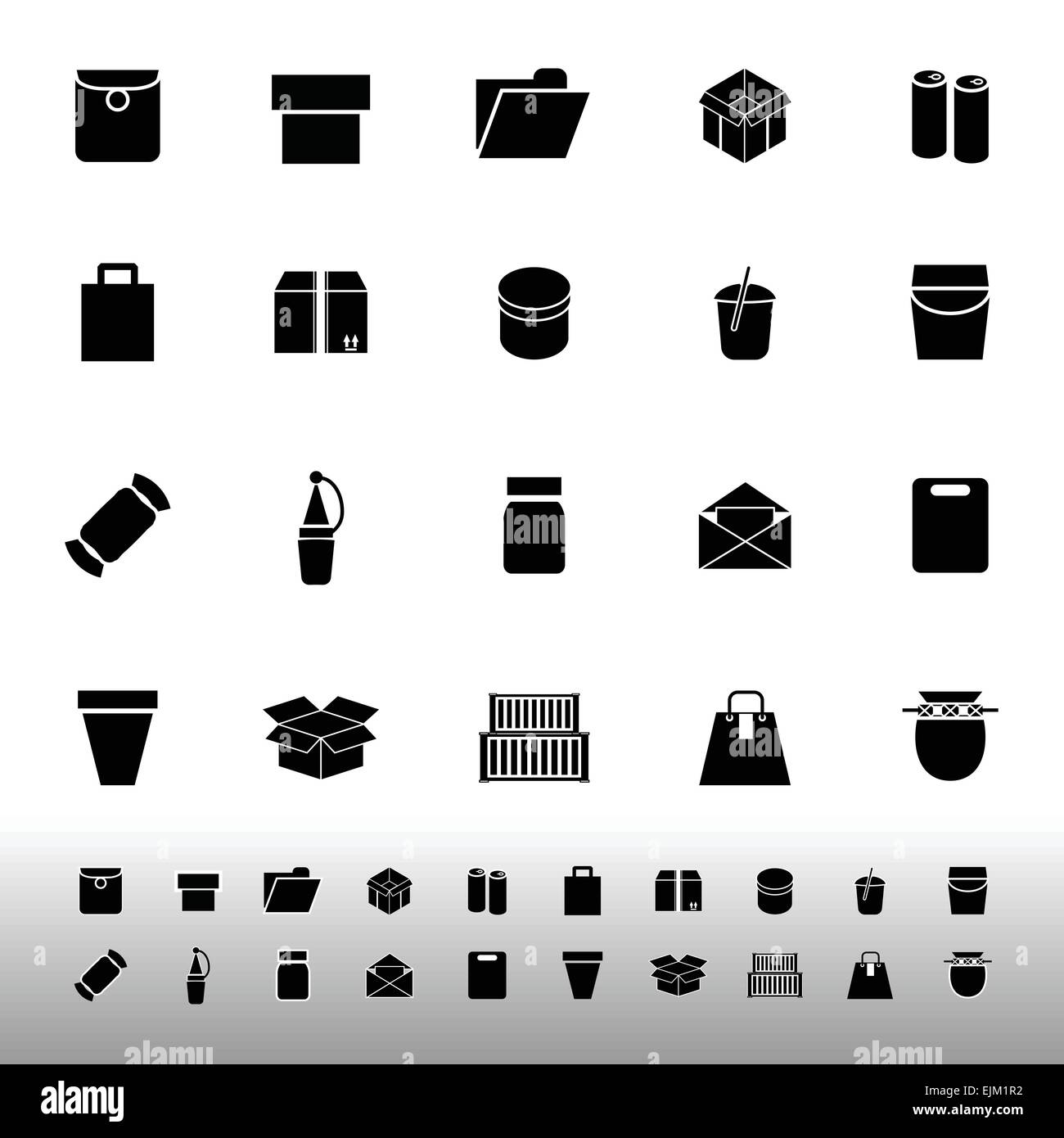 Package icons on white background, stock vector Stock Vector Image ...