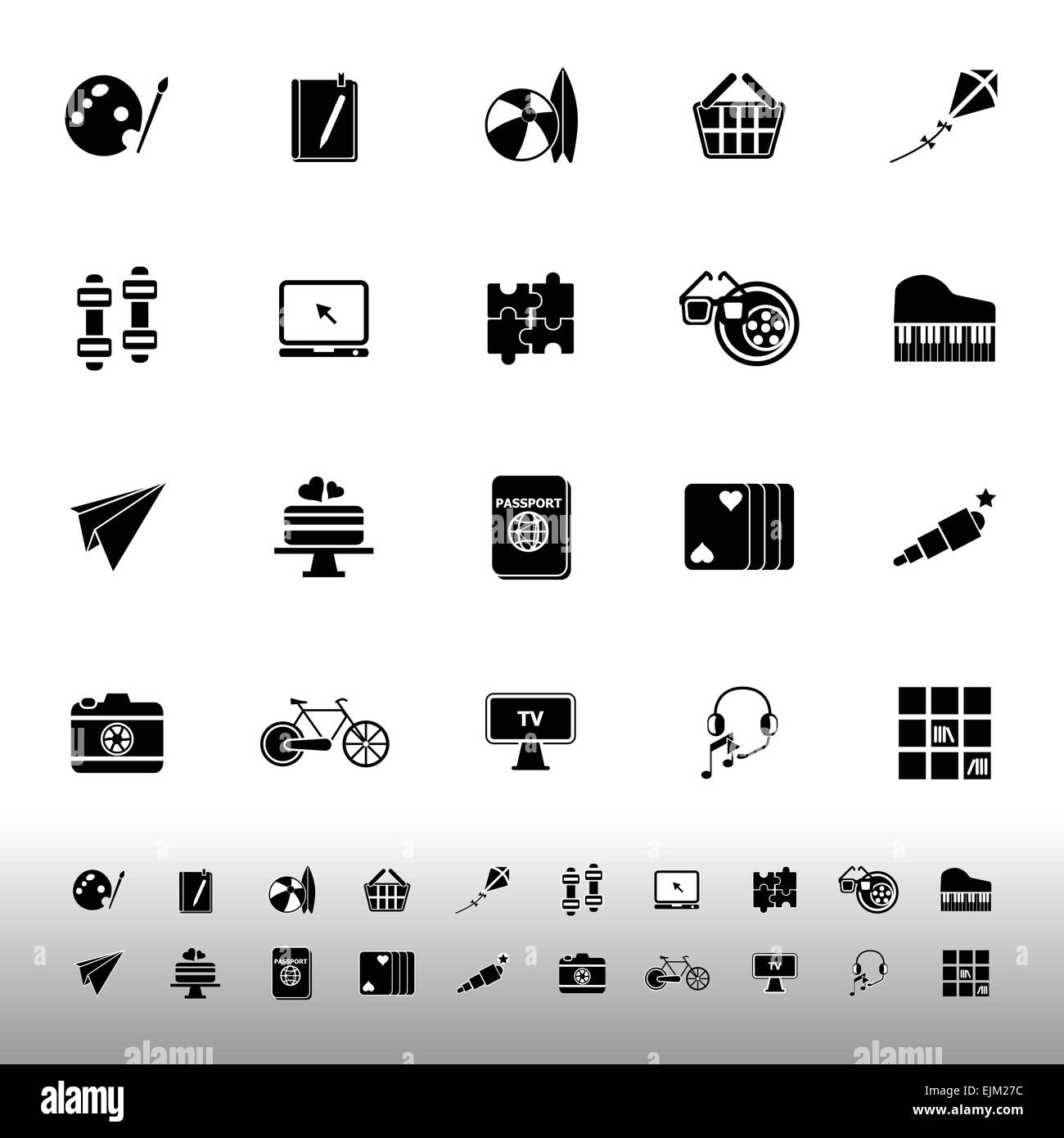 Hobby icons on white Stock Vector Images - Alamy