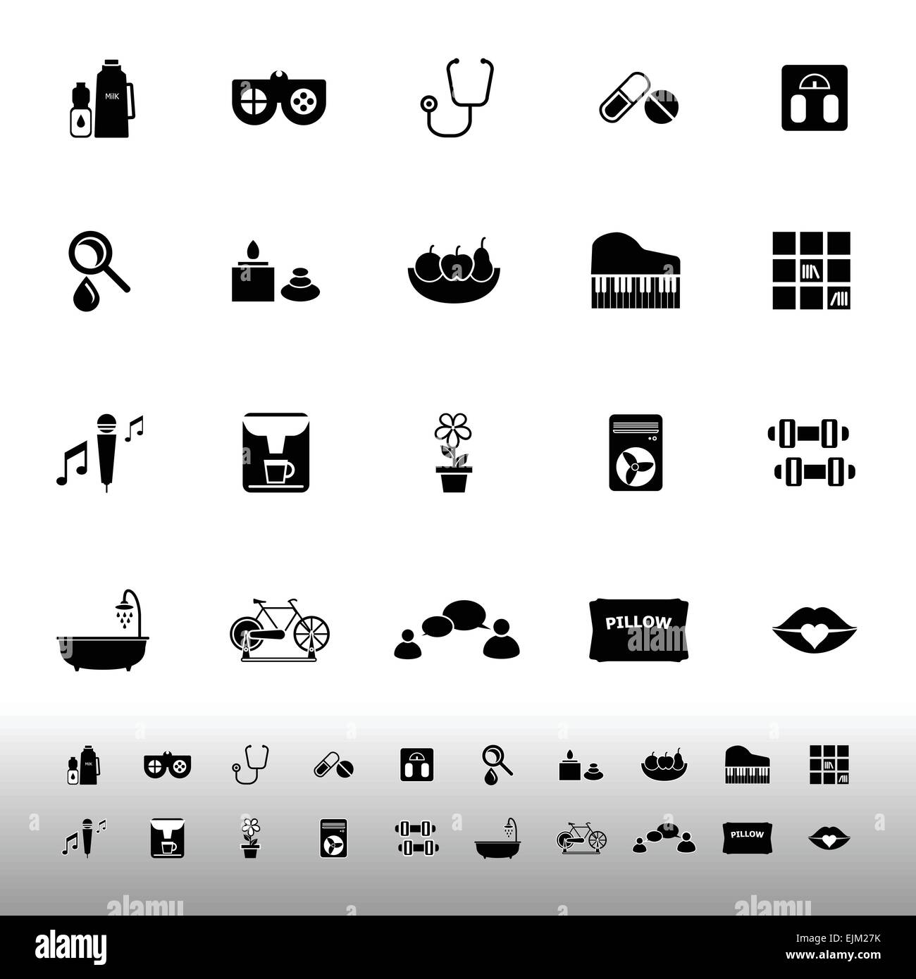 Wellness icons on white background, stock vector Stock Vector Image ...