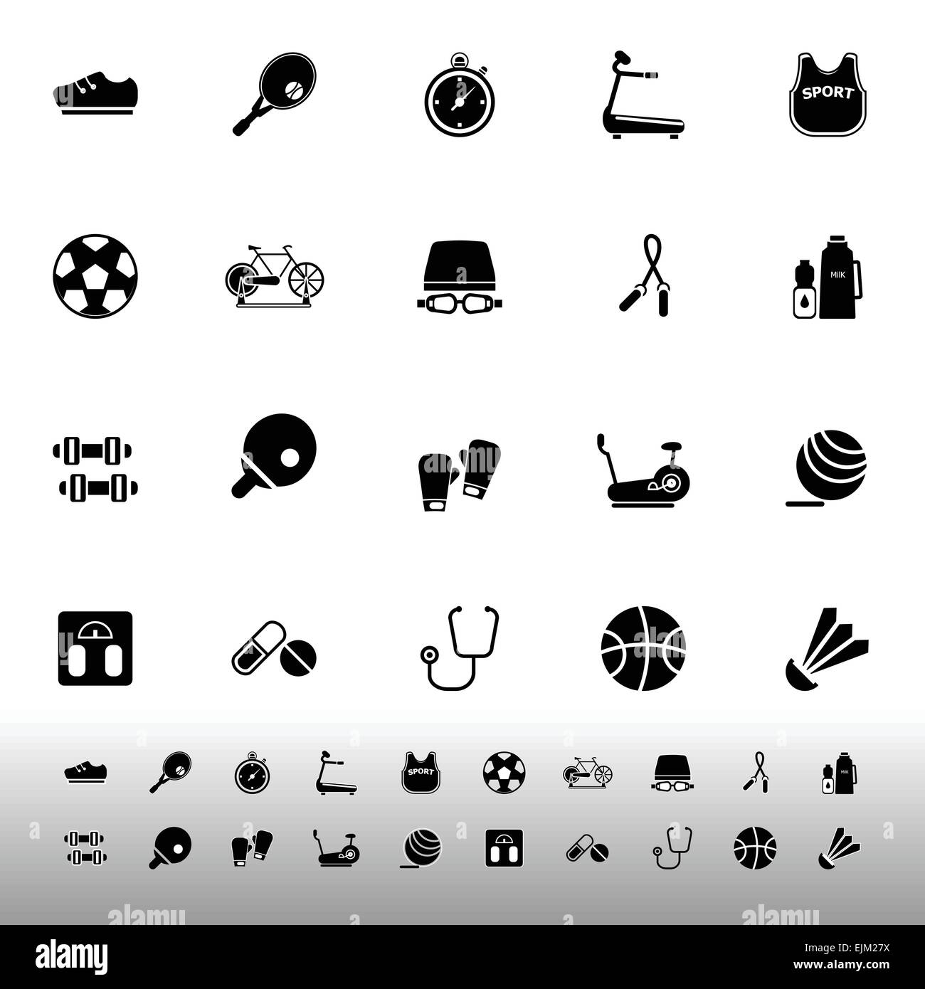 Fitness sport icons on white background, stock vector Stock Vector ...