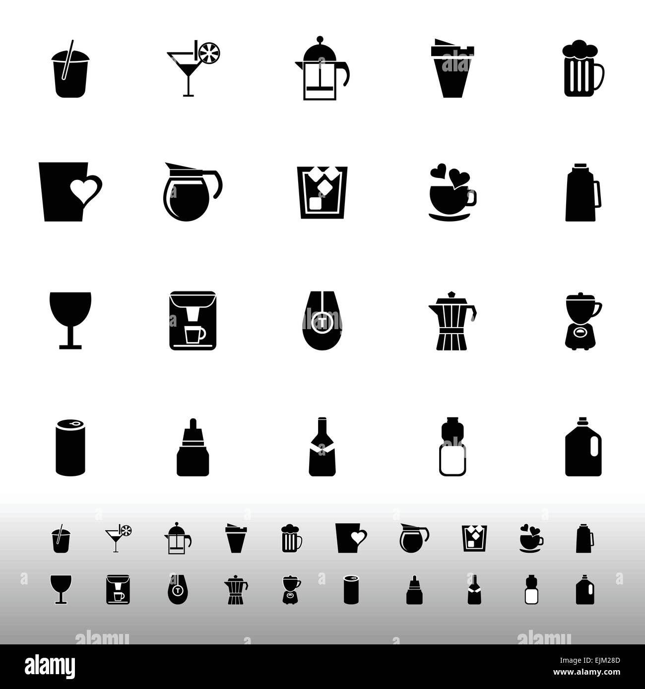 Variety drink icons on white background, stock vector Stock Vector ...