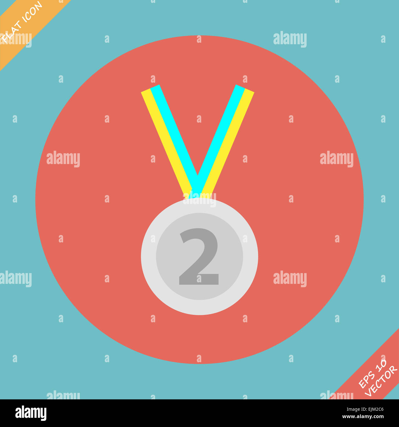 Second place trophy medal - vector Stock Photo - Alamy