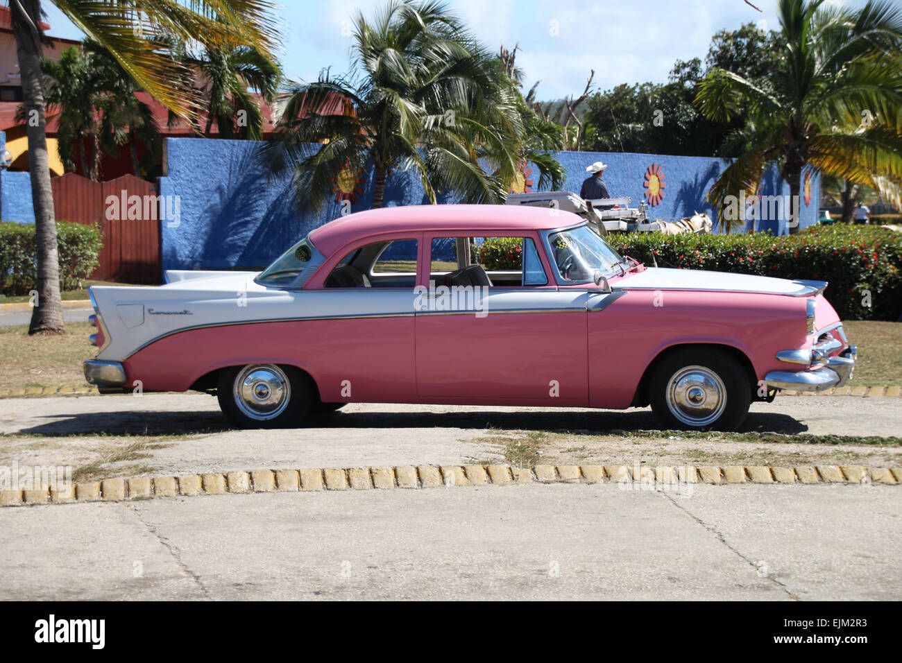 An Old Pink Car in Cuba 2015 Stock Photo - Alamy