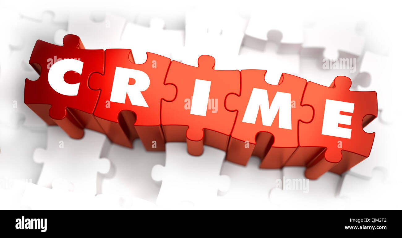 Crime - Text on Red Puzzles Stock Photo - Alamy