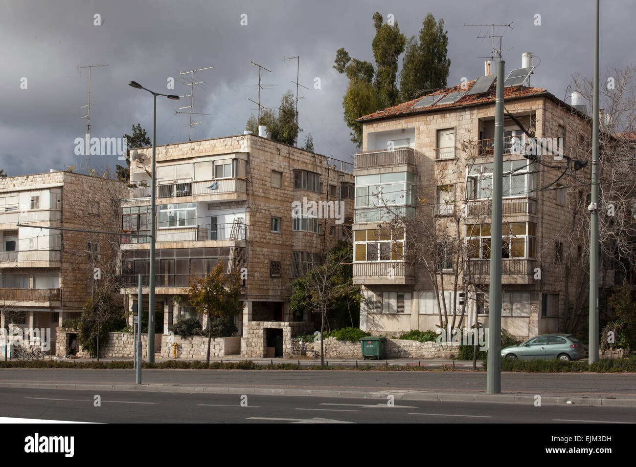 apartment blocks along a street in Jerusalem, Israel Stock Photo - Alamy