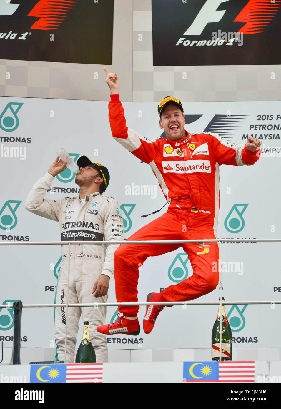 On podium sebastian vettel hi-res stock photography and images - Alamy