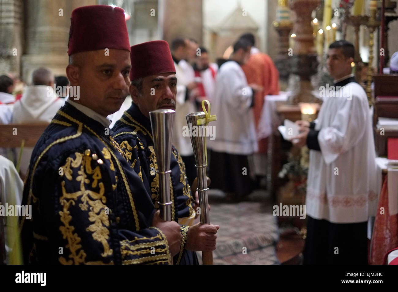 Muslim consular guards, also known as “Kawas” wearing red tarboosh hats ...