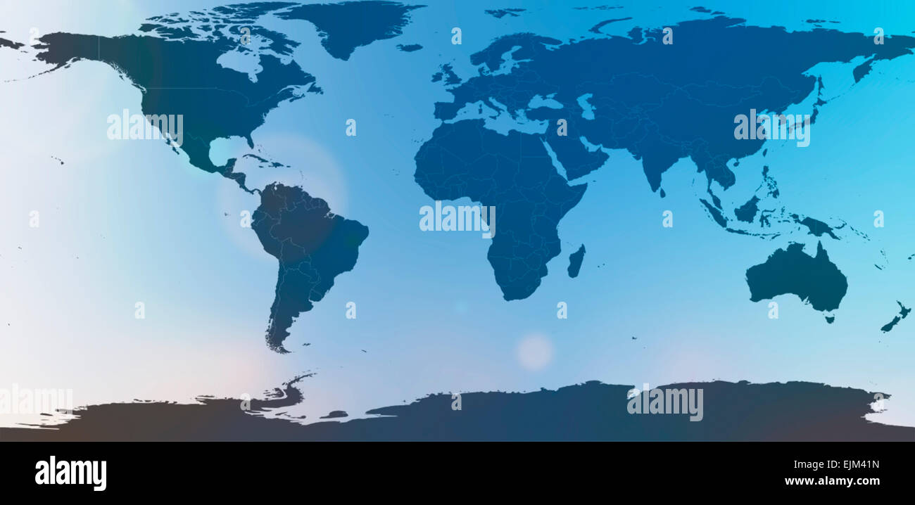 world map in blurred background sky abstract Stock Photo - Alamy