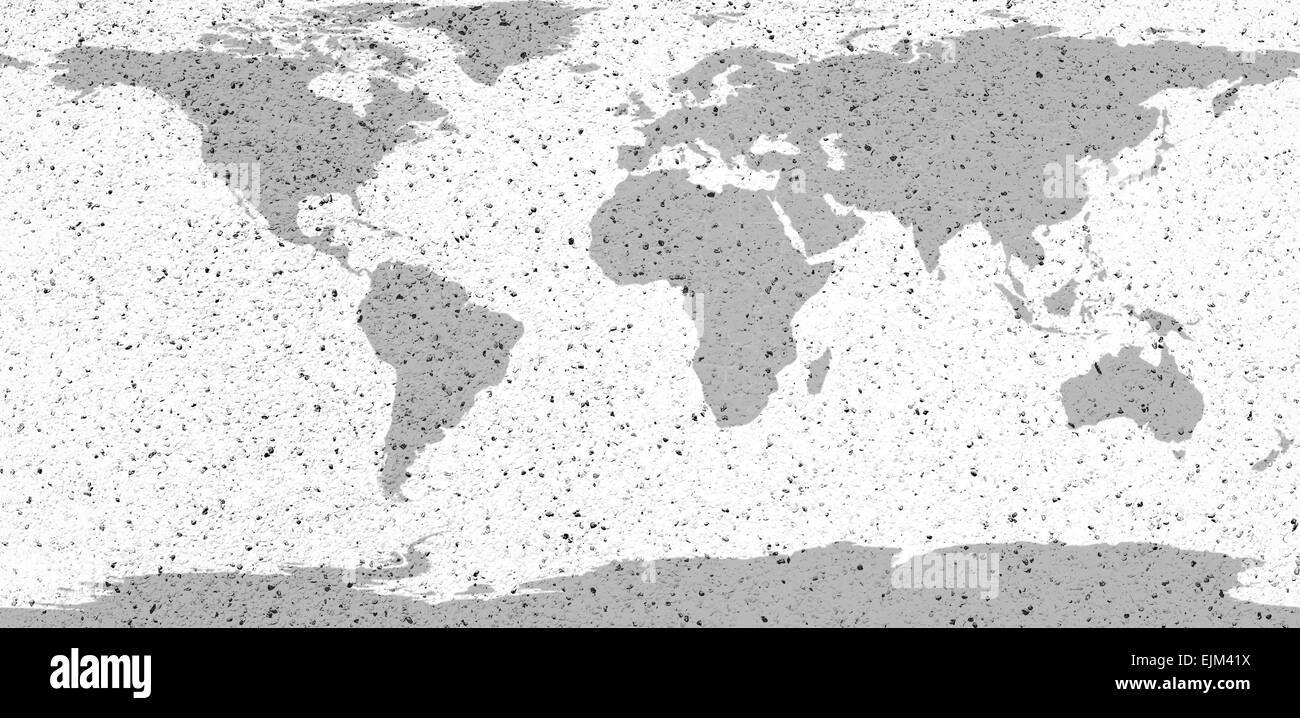 world map on sand wall background Stock Photo - Alamy