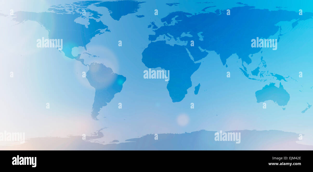 world map in blurred background sky abstract Stock Photo - Alamy
