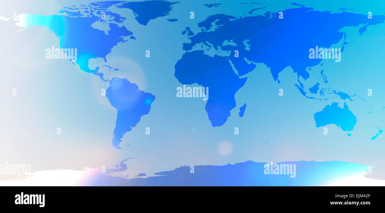 world map in blurred background sky abstract Stock Photo - Alamy