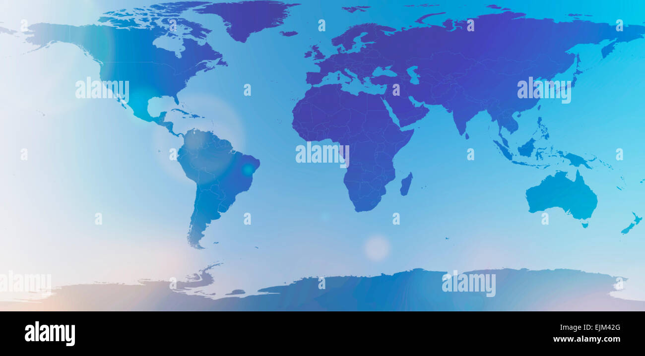 world map in blurred background sky abstract Stock Photo - Alamy