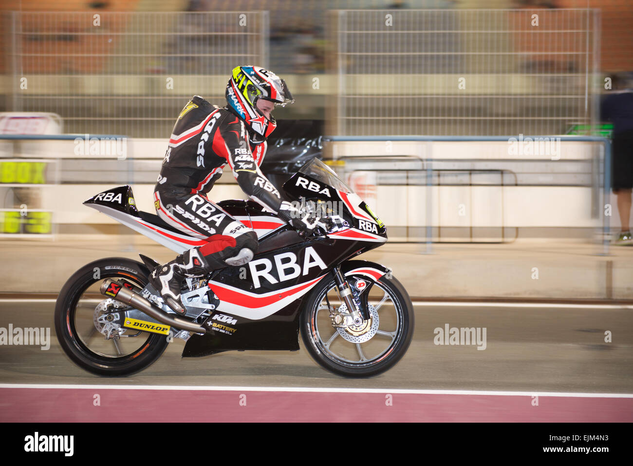 Losail Circuit, Qatar 28th March 2015, Gabriel Rodrigo during Moto3 ...