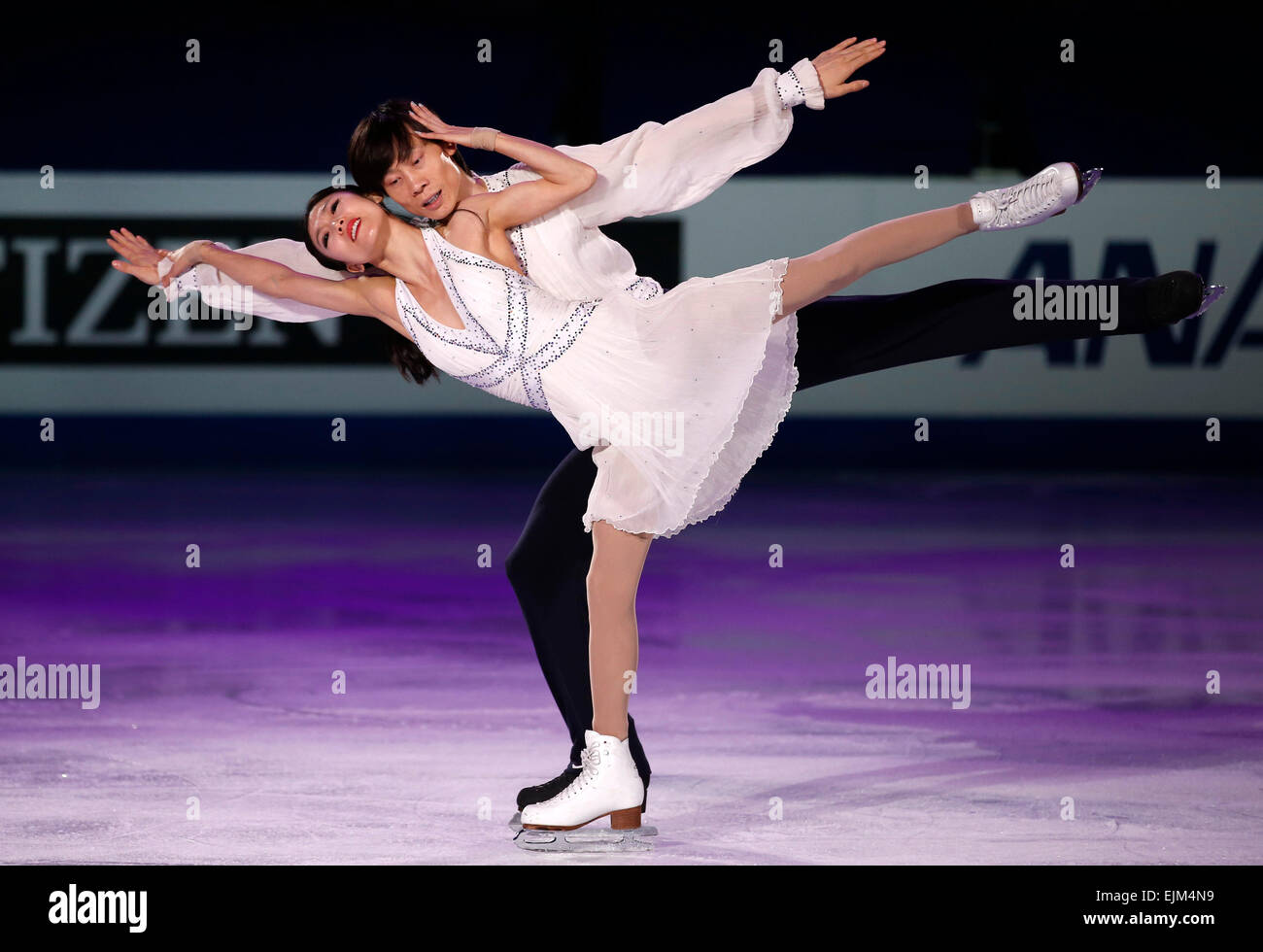 Shanghai, China. 29th Mar, 2015. Pang Qing (front) and Tong Jian of ...