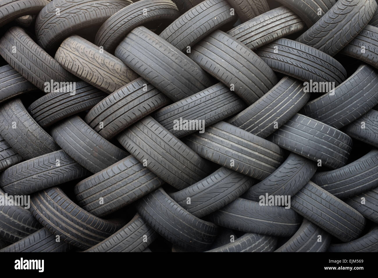 A stack of car tyres fills the screen Stock Photo - Alamy