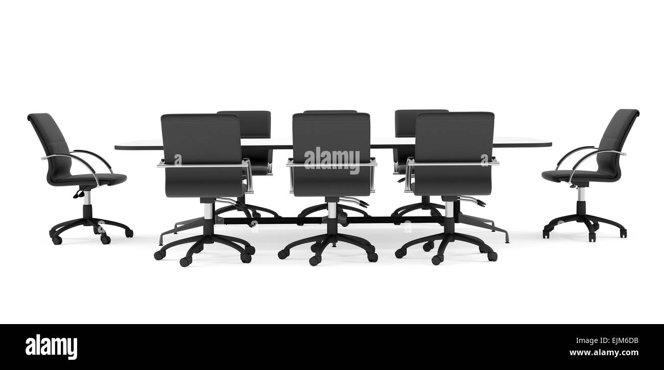 Empty conference room conference table Black and White Stock Photos ...