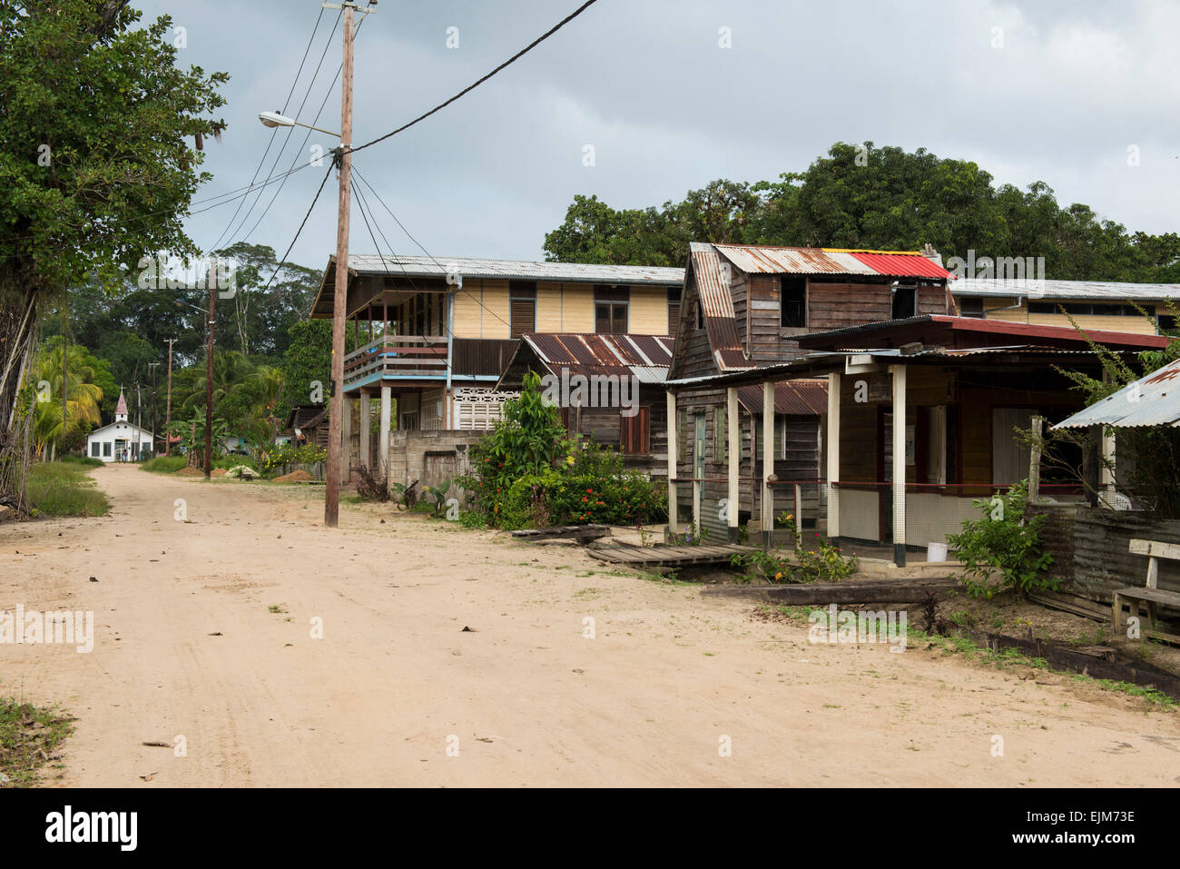 Wooden buildings, Berlijn, Suriname Stock Photo - Alamy