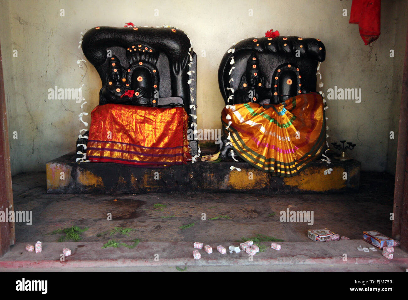Naga shrine at the Nagapooshani Amman Temple, Nainativu Island, Jaffna ...